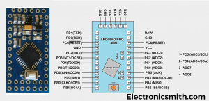 Arduino pro mini pinout specification programing using FTDI